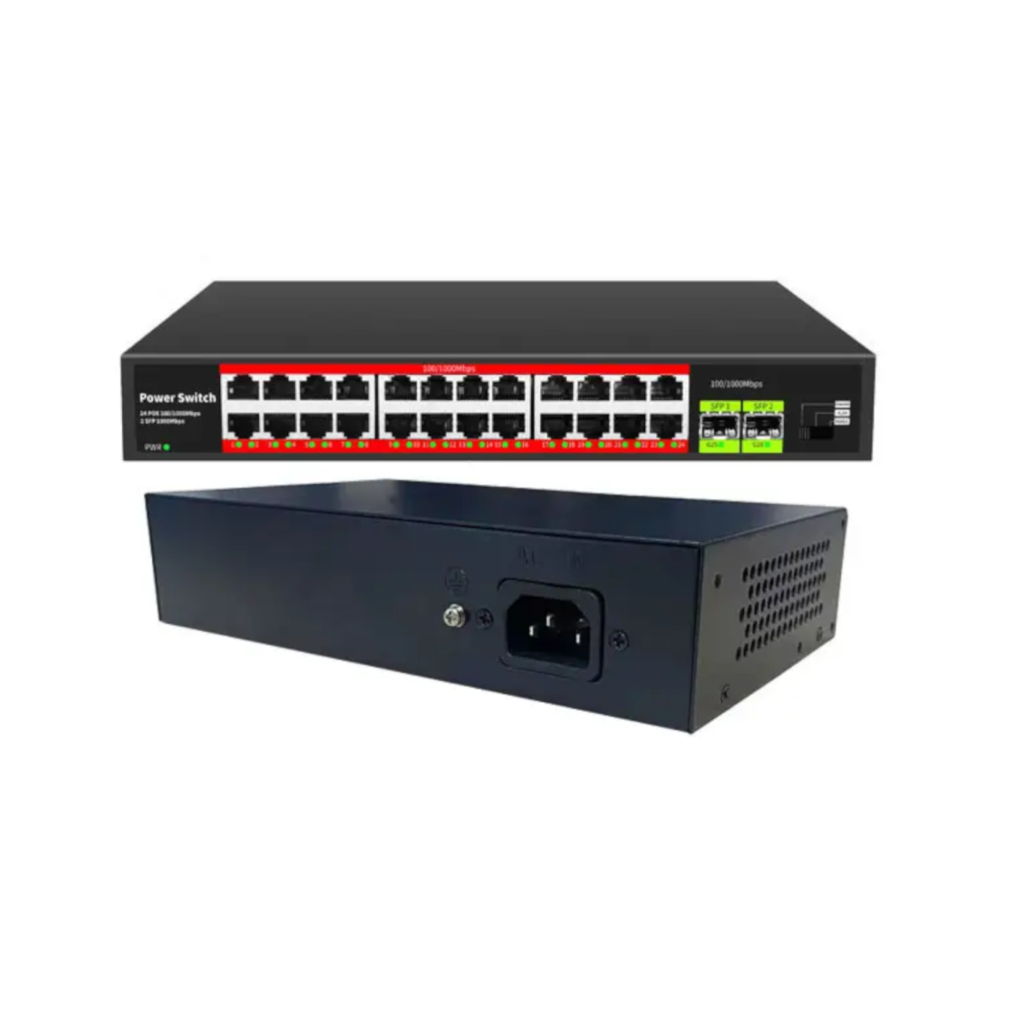 24-Port Gigabit POE Switch+2 Gigabit Uplink Ports - UnikCCTV.Com